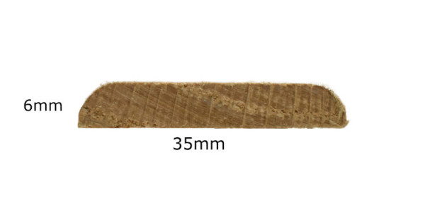 Solid Oak Cover Strip 6 x 35mm - 1m long - Timber Doorstrip