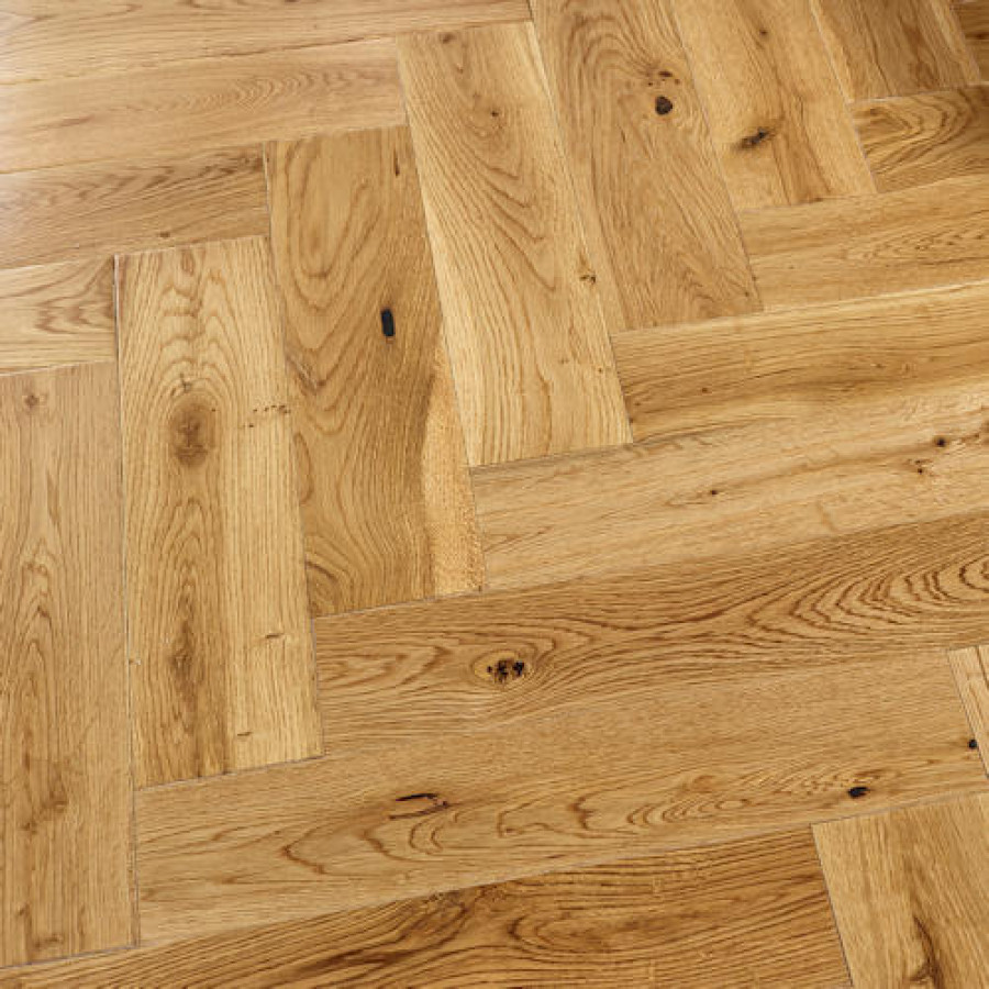 Lullworth Rustic Oak Parquet Flooring - Satin Lacquer Finish