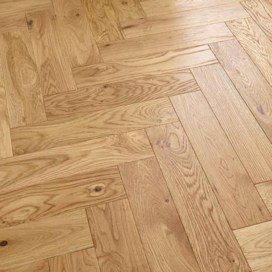 Tawton Rustic Oak Parquet Flooring - Brushed Matt Lacquer
